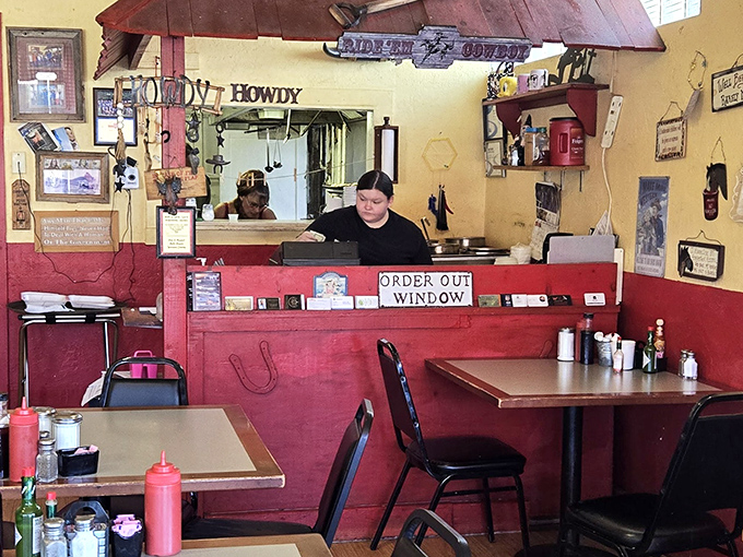 "Howdy" says it all&mdash;Western hospitality starts at the counter where orders are called out in a language of comfort and satisfaction.