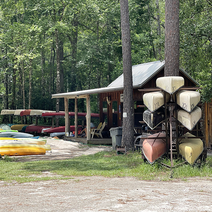 Paddle paradise headquarters. This humble outpost houses the keys to your river adventure, no experience (or upper body strength) required.
