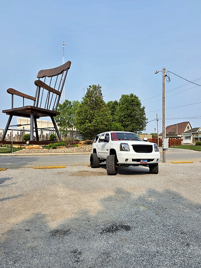 "Honey, can you move the truck? I can't see the world's largest chair!" Said no one in Casey, Illinois, ever.