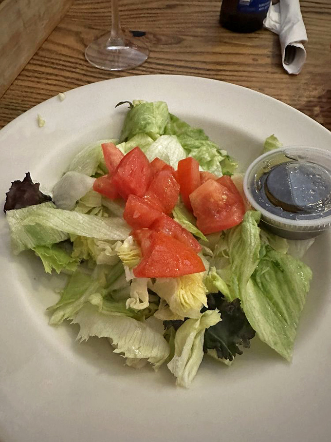 Even the humble side salad gets respect here&mdash;crisp greens, ripe tomatoes, and house-made dressing that puts bottled versions to shame.