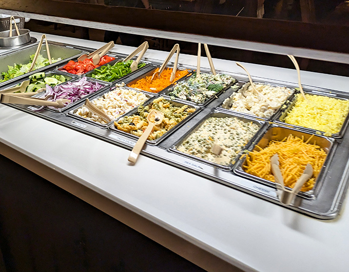 A salad bar that understands its role in a steakhouse &ndash; offering just enough virtue to justify what's coming next.