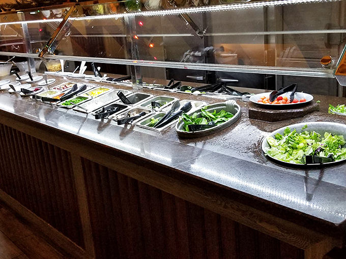 The salad bar&mdash;that place you promise yourself you'll visit first before inevitably being distracted by everything else. At least the intention was there.