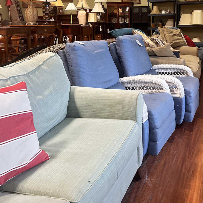 Sofa central! Test-drive your next conversation pit without the showroom pressure or the showroom price tag.