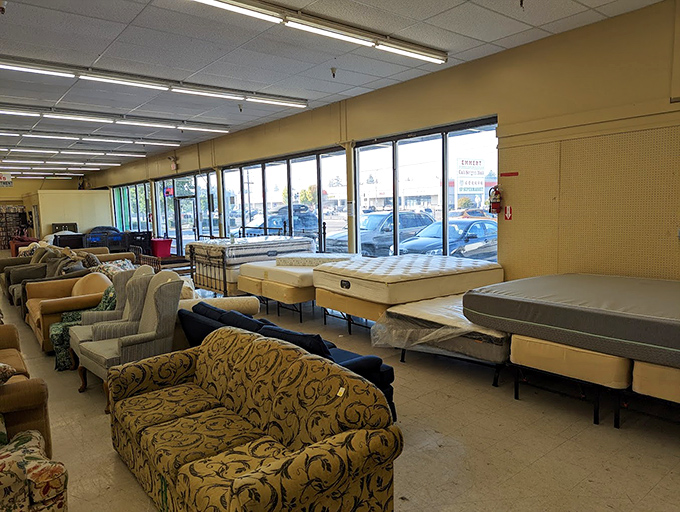 The couch and mattress section &ndash; where you can furnish an entire apartment for the price of one new IKEA side table.