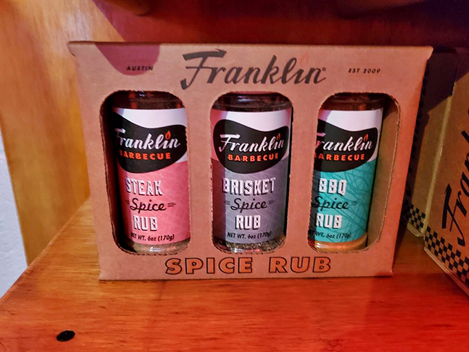 Franklin's spice rubs &ndash; bottled magic for home cooks with barbecue dreams. Like taking a tiny piece of Austin's soul home with you.