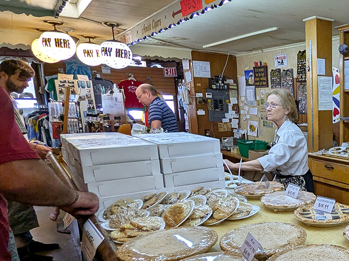 Where pie dreams come true. The staff boxes up happiness by the slice, sending visitors home with edible souvenirs of Lancaster County.