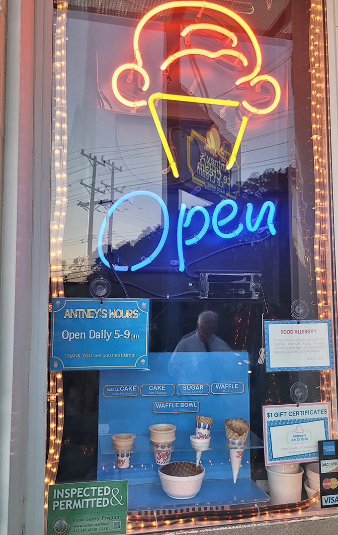 That neon ice cream cone sign glowing in the window is the North Star for dessert lovers throughout the Steel City.