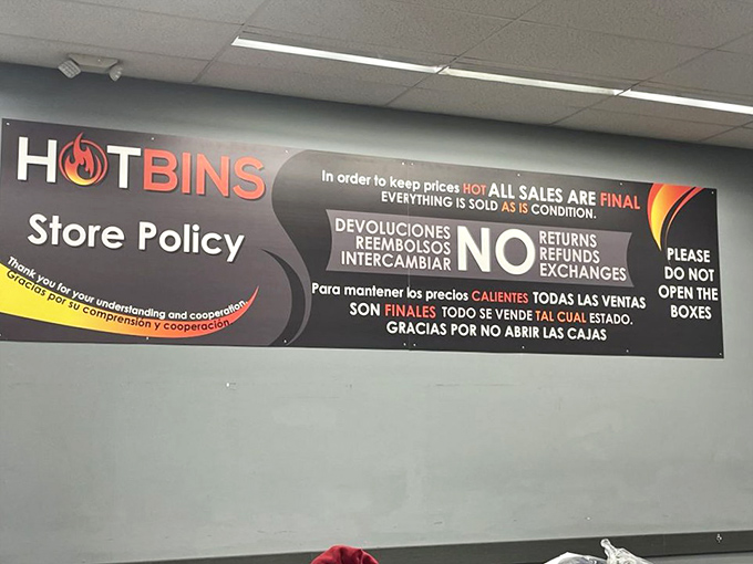 The fine print that makes the magic possible: all sales final. This no-returns policy is the secret sauce that keeps prices at their gravity-defying low.