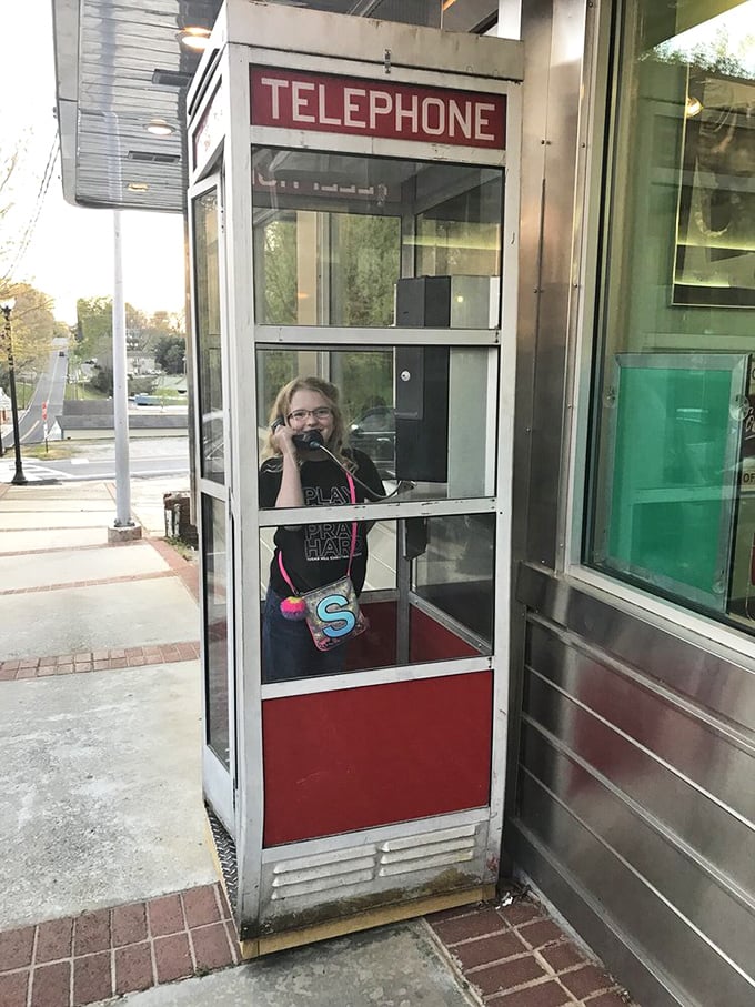 A genuine phone booth outside &ndash; where kids discover what we used before texting and parents relive the glory days of "I'll call you when I'm ready."