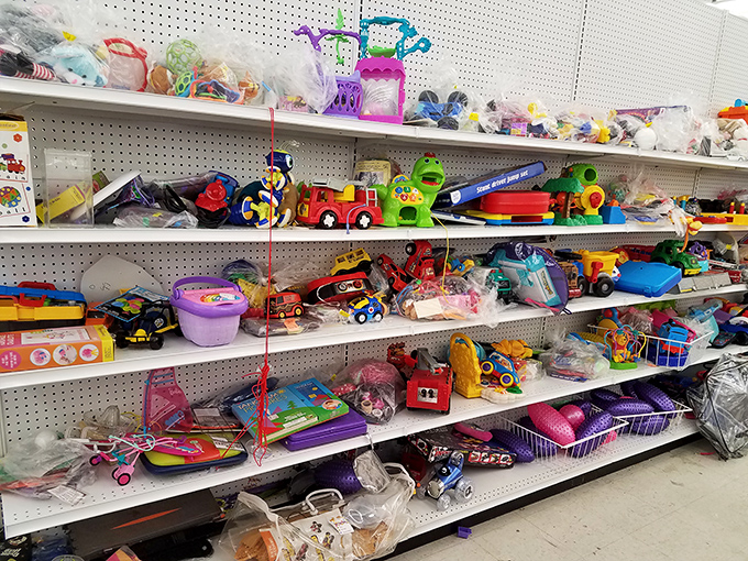 A toy section that rivals Santa's workshop, minus the elves and North Pole real estate prices.