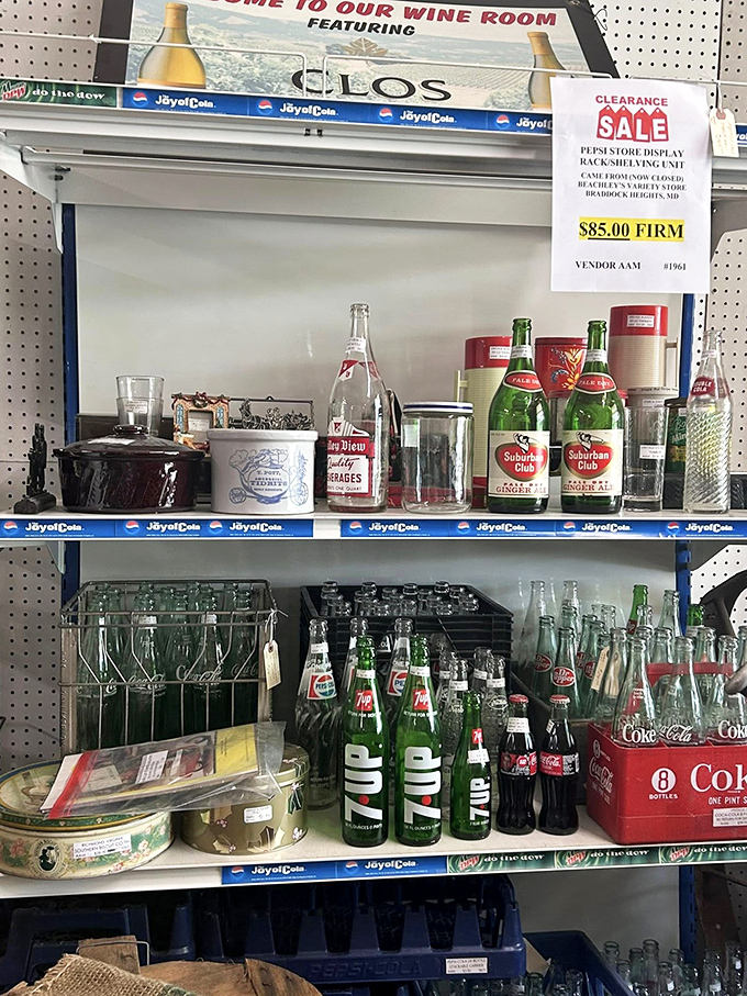 The "wine room" delivers vintage bottles that tell stories of backyard barbecues and neighborhood block parties from another era.