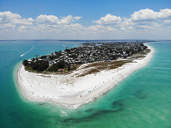 Anna Maria Island's aerial view reveals a paradise surrounded by waters so blue they look Photoshopped.