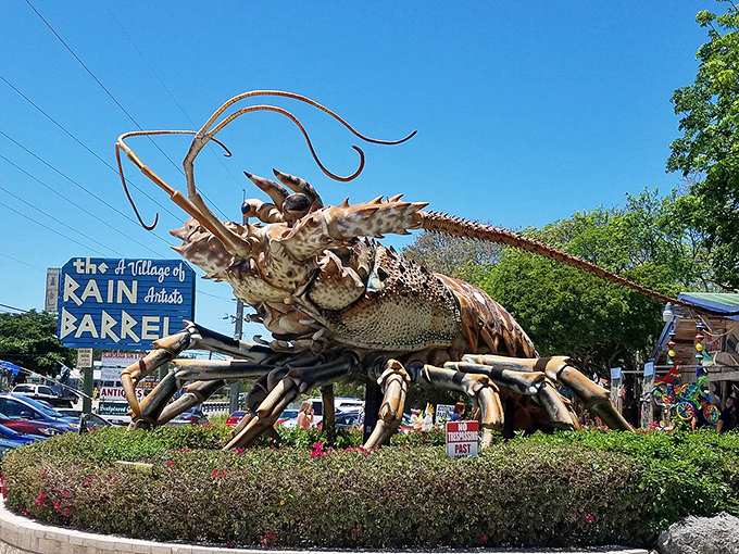 This giant lobster sculpture announces Islamorada with the subtlety of a Keys sunset - bold, beautiful, and impossible to ignore.