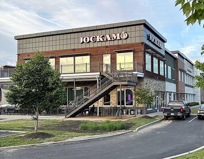 Jockamo's industrial-chic building is like pizza architecture &ndash; thoughtfully constructed layers that create something greater than the sum of its parts.