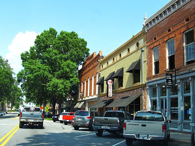 Milledgeville's grand buildings speak of its capital city past, when hoop skirts swept across these very sidewalks.