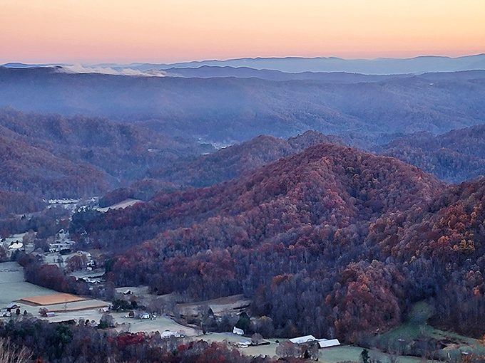 The misty mountains of Roan Mountain paint layers of blue that seem to stretch into forever. No rush to get there.