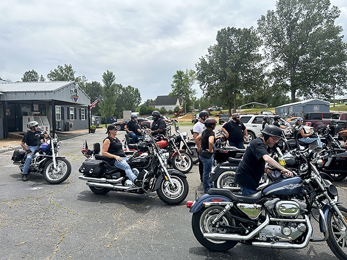 When Harley riders gather like this, you know you've found a town that appreciates the good life.