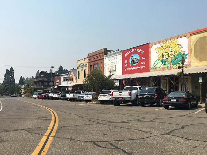 Colorful storefronts and mountain backdrops make Colfax a charming stop along the Sierra Nevada route.