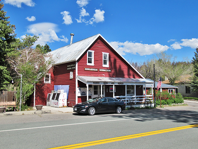 The Markleeville General Store serves as both shopping destination and community hub in this tiny mountain town.