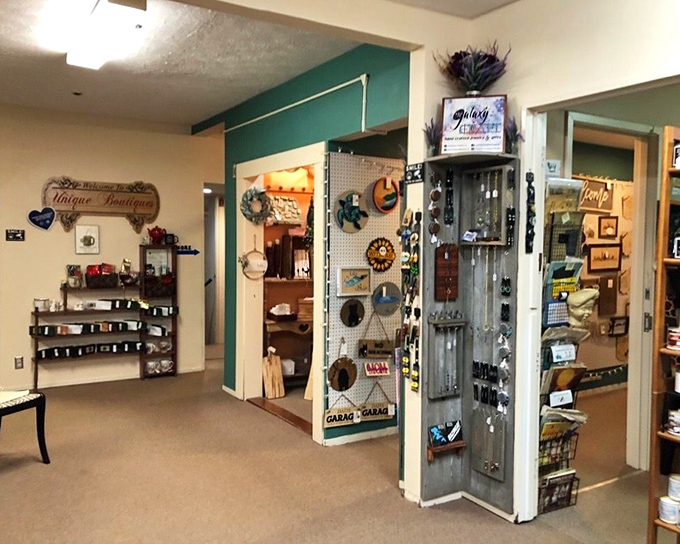 Inside The Salvage Yard, carefully arranged displays showcase unique finds that blur the line between secondhand and boutique.