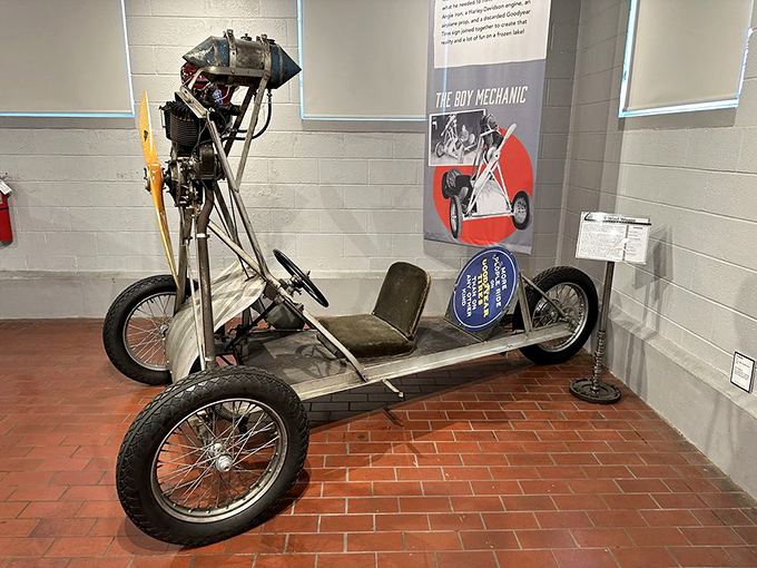 This 1929 Wind Wagon looks like what happens when engineering students pull an all-nighter. Part go-kart, part science experiment, all adventure.