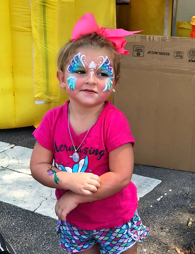 Face painting at Aiken's festivals transforms ordinary afternoons into extraordinary memories&mdash;butterfly designs optional but highly recommended.