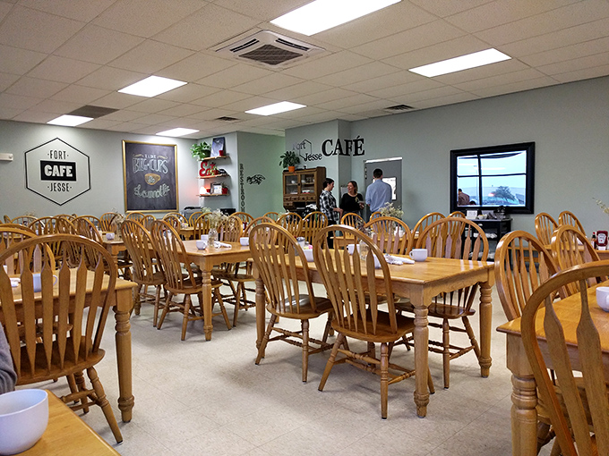 Windsor chairs and wooden tables create that perfect nostalgic vibe &ndash; like you've stepped into a diner that time forgot, but the food remembers.