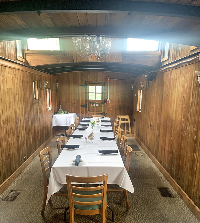 Dining in what appears to be a converted train car&mdash;because sometimes the journey to deliciousness should feel like an actual journey.