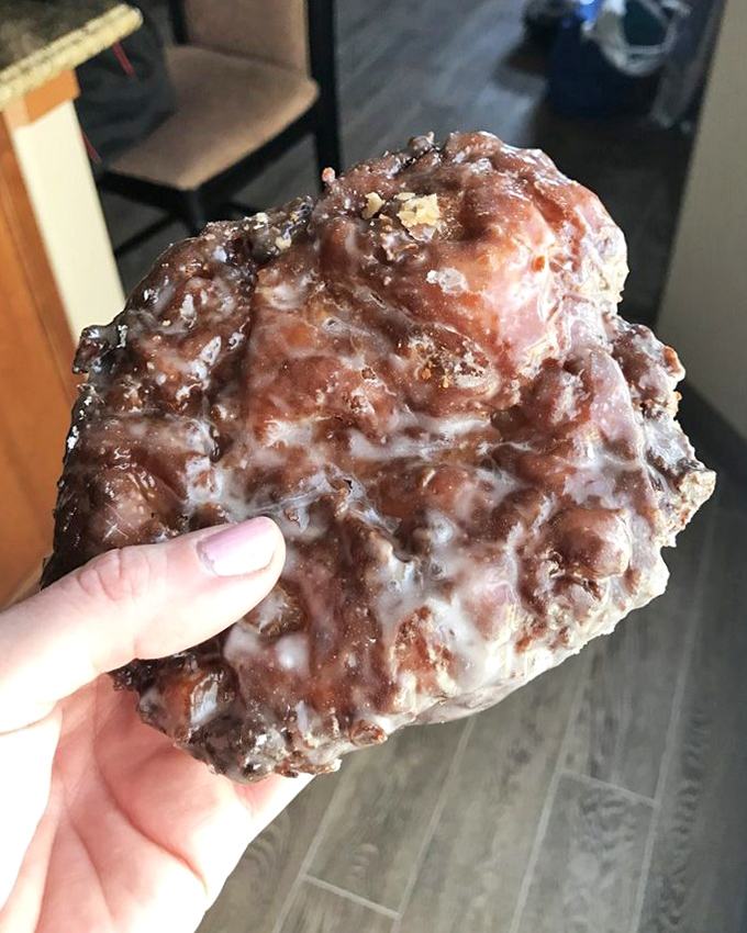 The apple fritter&mdash;a magnificent landscape of glazed peaks and cinnamon valleys that makes you wonder if it's a donut or an edible work of abstract art.