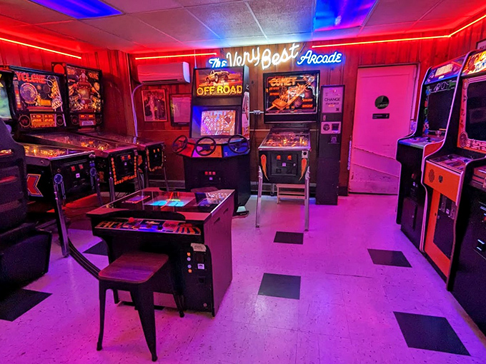 The arcade room glows with nostalgia&mdash;where quarters still buy happiness and high scores matter more than smartphone notifications.