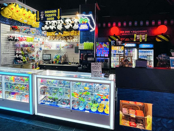 The arcade area offers classic gaming thrills and the chance to win prizes that will inevitably end up in your junk drawer.