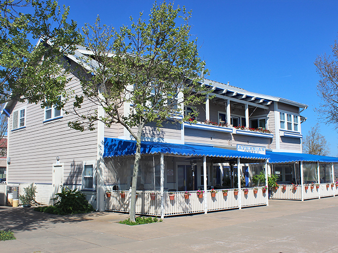 Blue awnings and white picket fences&mdash;this restaurant doesn't just serve food; it serves up the California waterfront fantasy we all secretly crave.