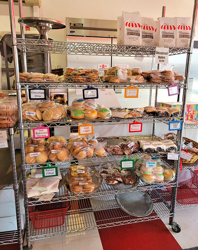 Pastry paradise awaits with shelves of homemade donuts, cookies, and treats. Diet plans come here to die happy deaths, and nobody seems to mind.