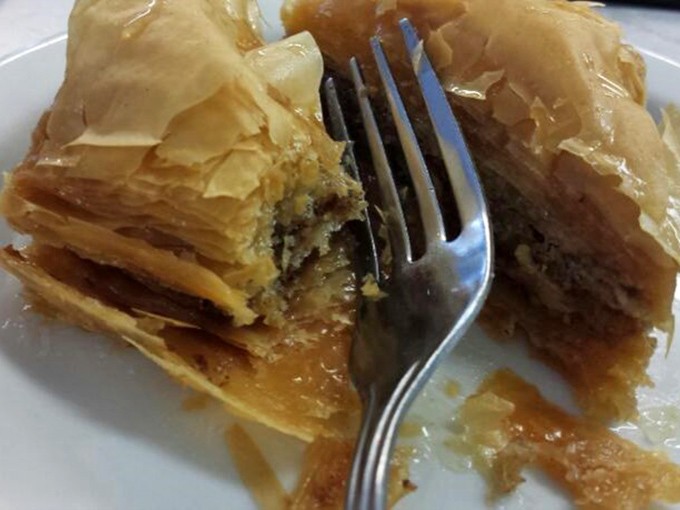 Layers of phyllo, honey, and nuts create this baklava – a sweet finale that's been perfected over generations of Greek grandmothers.