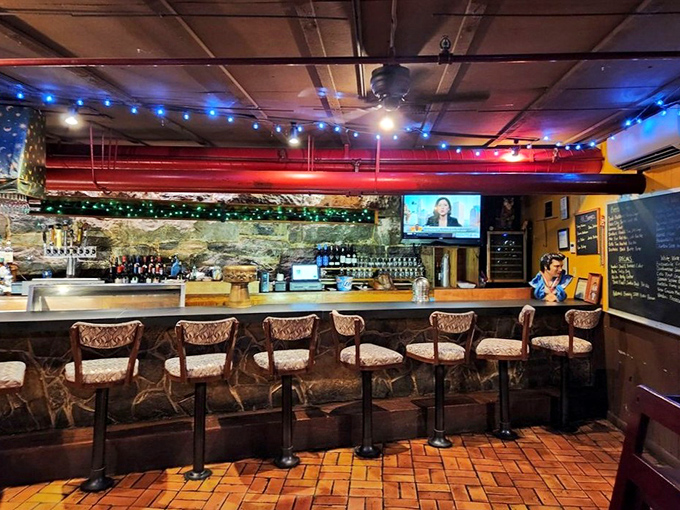 The bar area beckons with stone walls and craft taps, perfect for unwinding after exploring Staunton's treasures.