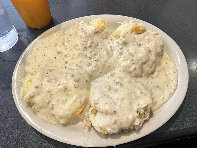 Biscuits and gravy that could settle family feuds. This plate doesn't just feed your body&mdash;it nourishes your Midwestern soul. 