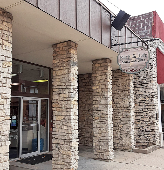 Faith, books, and stone pillars strong enough to support both. This charming shop offers literary and spiritual nourishment in equal measure.
