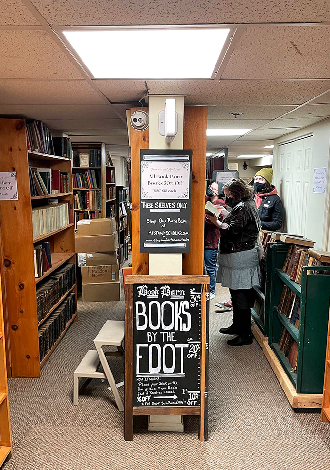 "Books by the Foot" isn't a podiatrist's guide—it's the bibliophile's equivalent of an all-you-can-eat buffet for the mind.