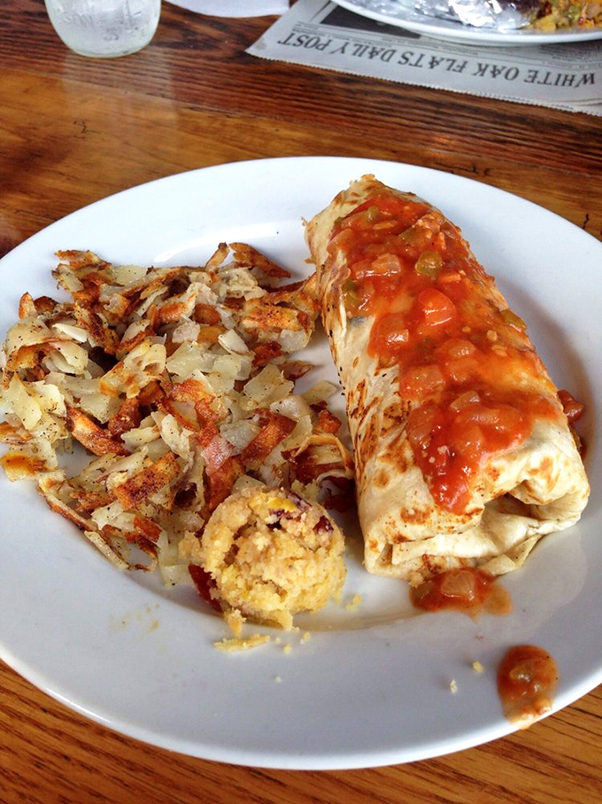 A breakfast burrito that's been working out&mdash;muscular with fillings and flexing with flavor. That salsa adds the perfect morning kick.