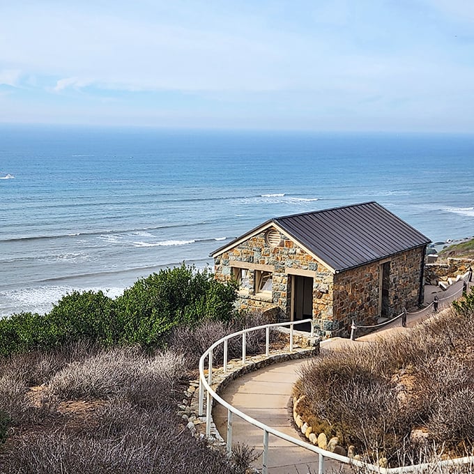 This stone building at Cabrillo National Monument houses exhibits on the area's rich history. Architecture that perfectly complements its dramatic setting.