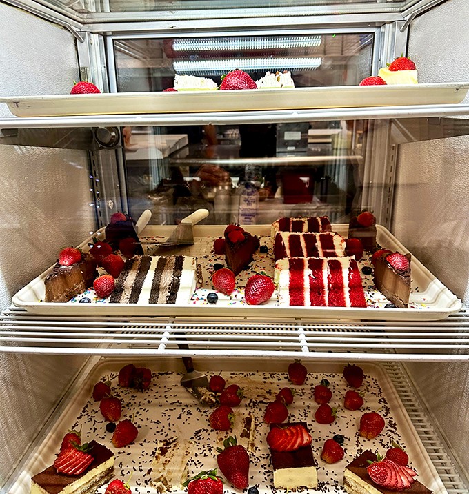 A dessert case that doesn't just tempt you&mdash;it dares you to leave without sampling at least one strawberry-topped masterpiece.