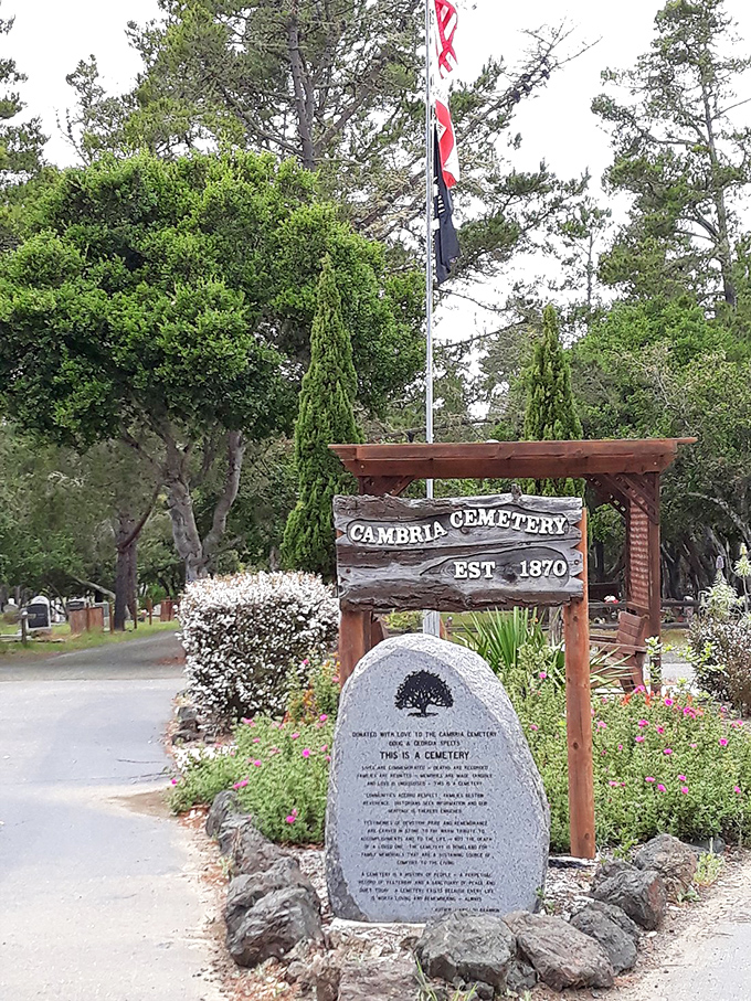 Even Cambria's cemetery has curb appeal, telling stories of pioneers who chose this slice of heaven long before GPS could find it.