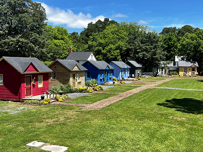 The colorful cottages of Cape Charles' tiny living community prove that good things&mdash;including joy, style, and beachside living&mdash;really do come in small packages.