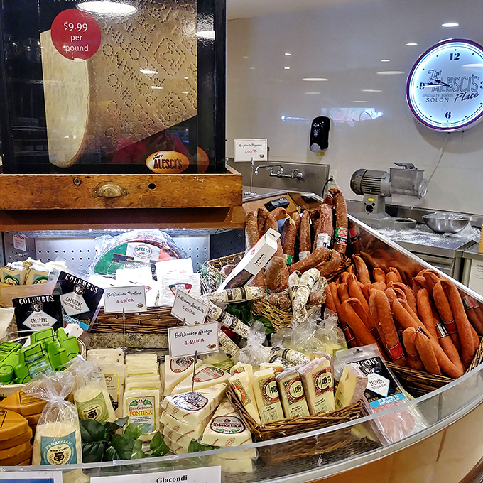 A cheese and sausage display that would make Wisconsin nervous. This is where sandwich dreams begin their journey to greatness.