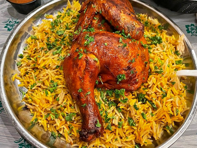 A golden-brown chicken that could make Colonel Sanders weep with envy. The spice-infused skin gives way to juicy meat that's worth every mile of the drive.