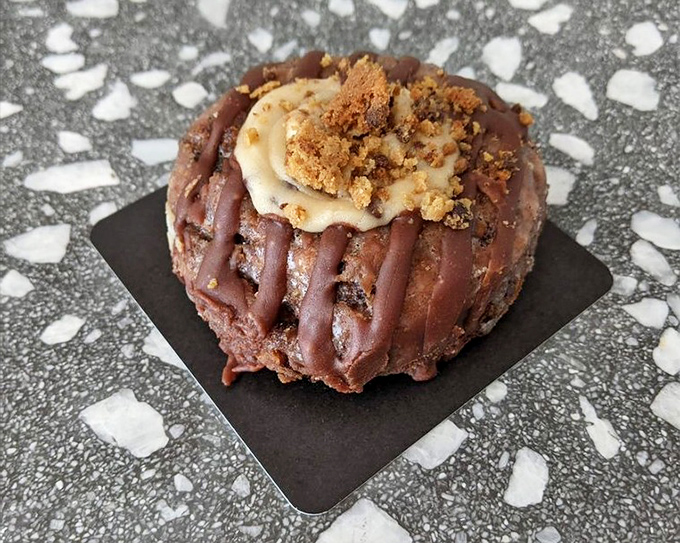 Chocolate meets cookie meets donut in what can only be described as the dessert equivalent of a superhero team-up movie.