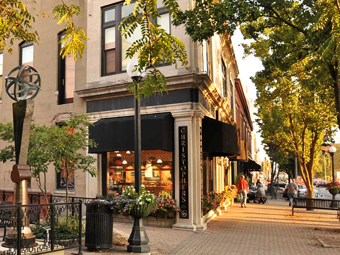 Golden hour transforms this storefront into a stage set for your next life decision &ndash; whether it's jewelry shopping or simply admiring the light.
