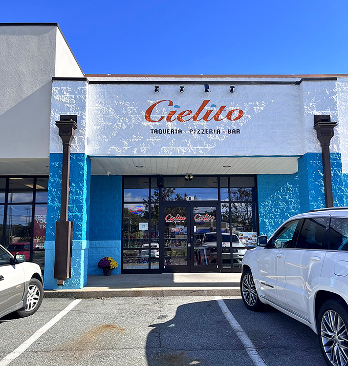 Cielito's vibrant blue exterior promises authentic flavors inside&mdash;where tacos and pizza find unexpected harmony under one roof.