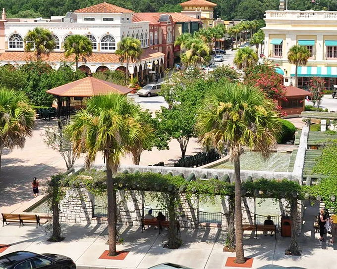 Town squares designed like movie sets create gathering spaces where every day feels like a festival and every evening promises entertainment.