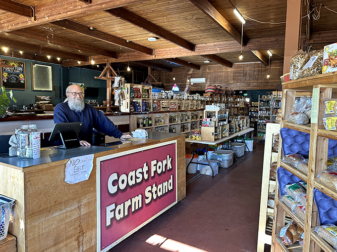 Inside Coast Fork Farm Stand, local abundance meets friendly service. The kind of place where "farm-to-table" isn't a marketing slogan&mdash;it's just Tuesday.